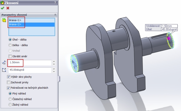 Klikový mechanizmus: Kliková hřídel - MůjSolidworks.cz