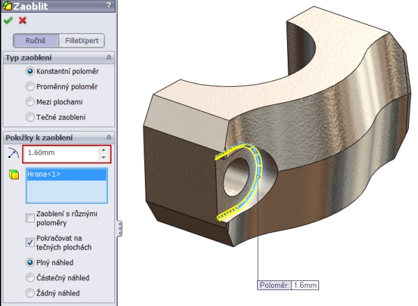 Klikový mechanizmus: Víko ojnice - MůjSolidworks.cz